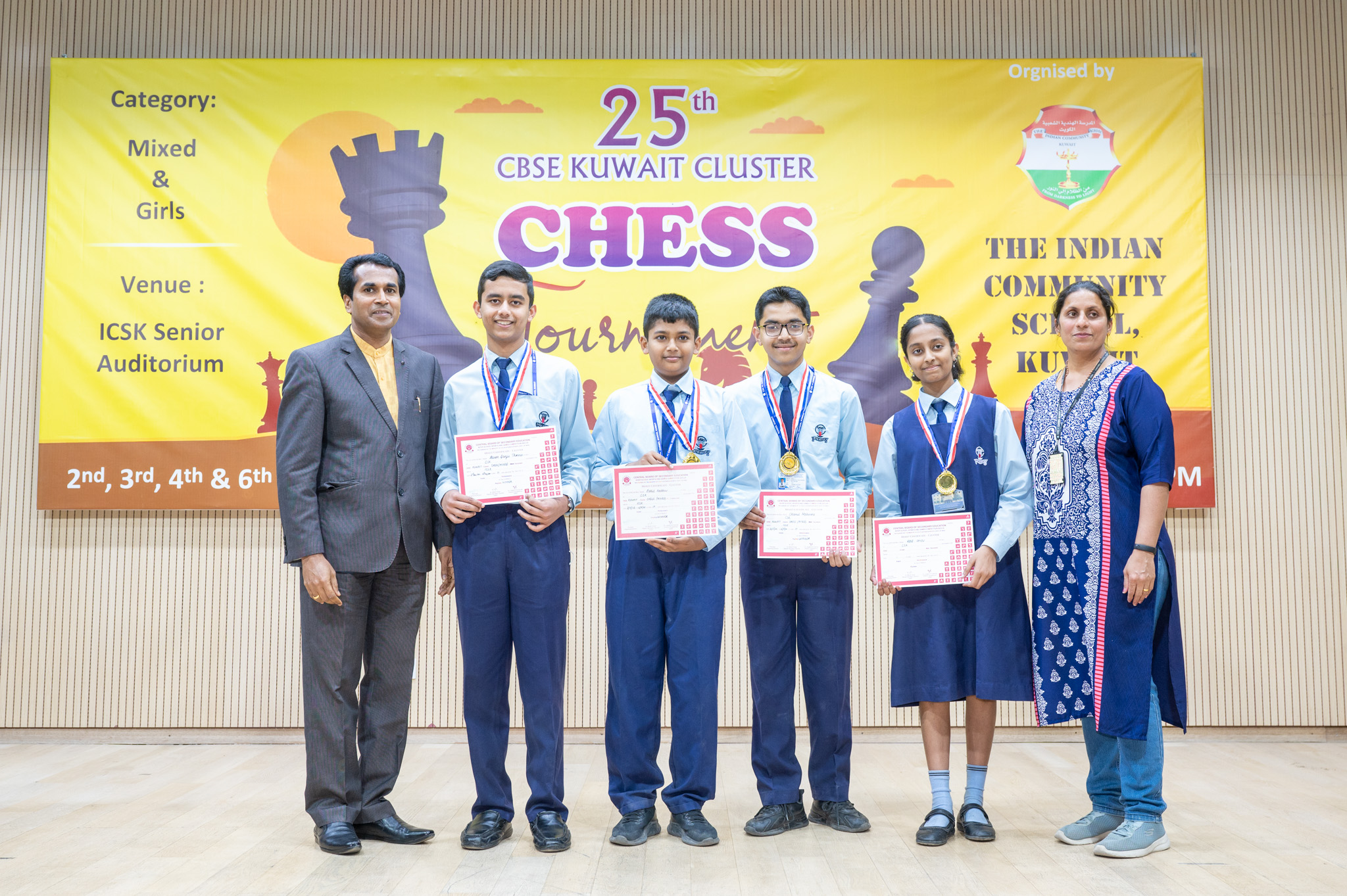 ICSK SENIOR HOSTS 25th CBSE KUWAIT CLUSTER CHESS TOURNAMENT